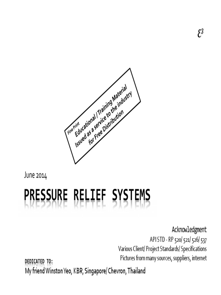 Pressure Relief Systems 2014 Rev A PDF | PDF | Leak | Valve