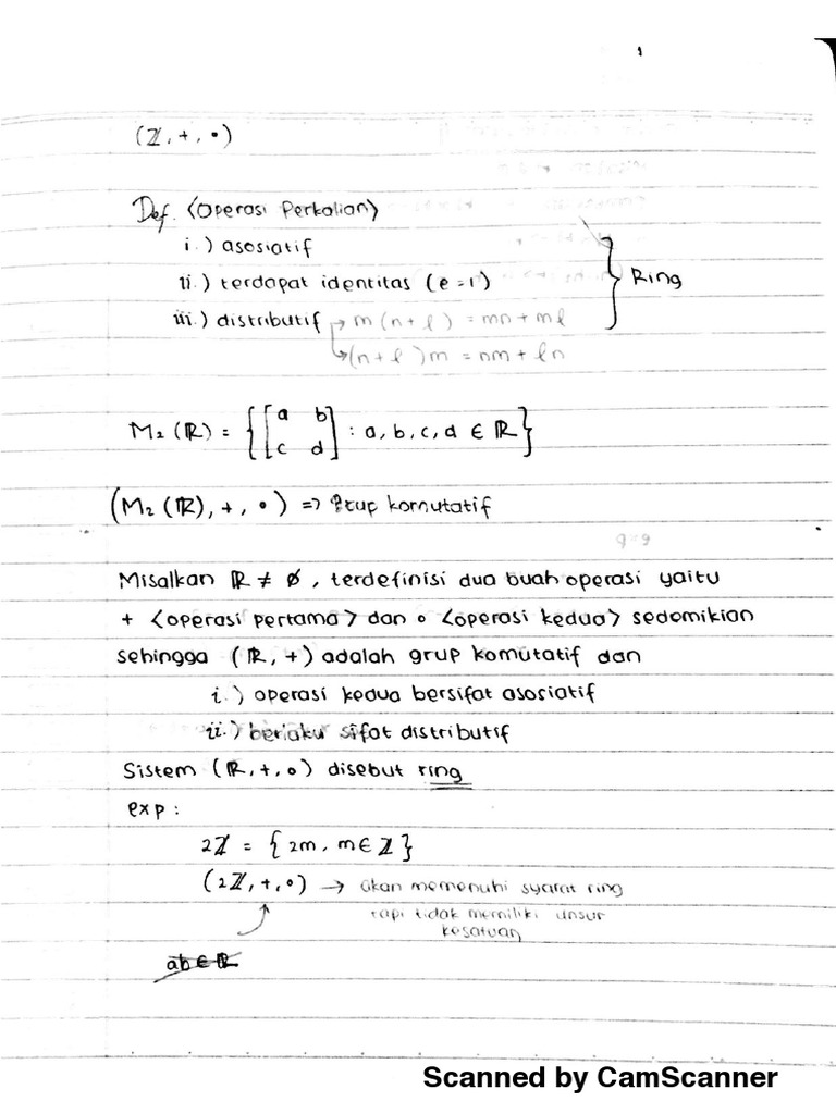 Fairuz 1405755 Catatan Teori Ring | PDF