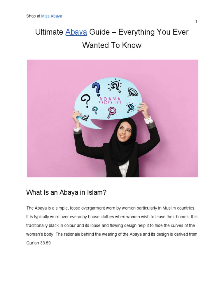 Ultimate Abaya Guide - Miss Abaya | PDF | Hijab | Dress Codes