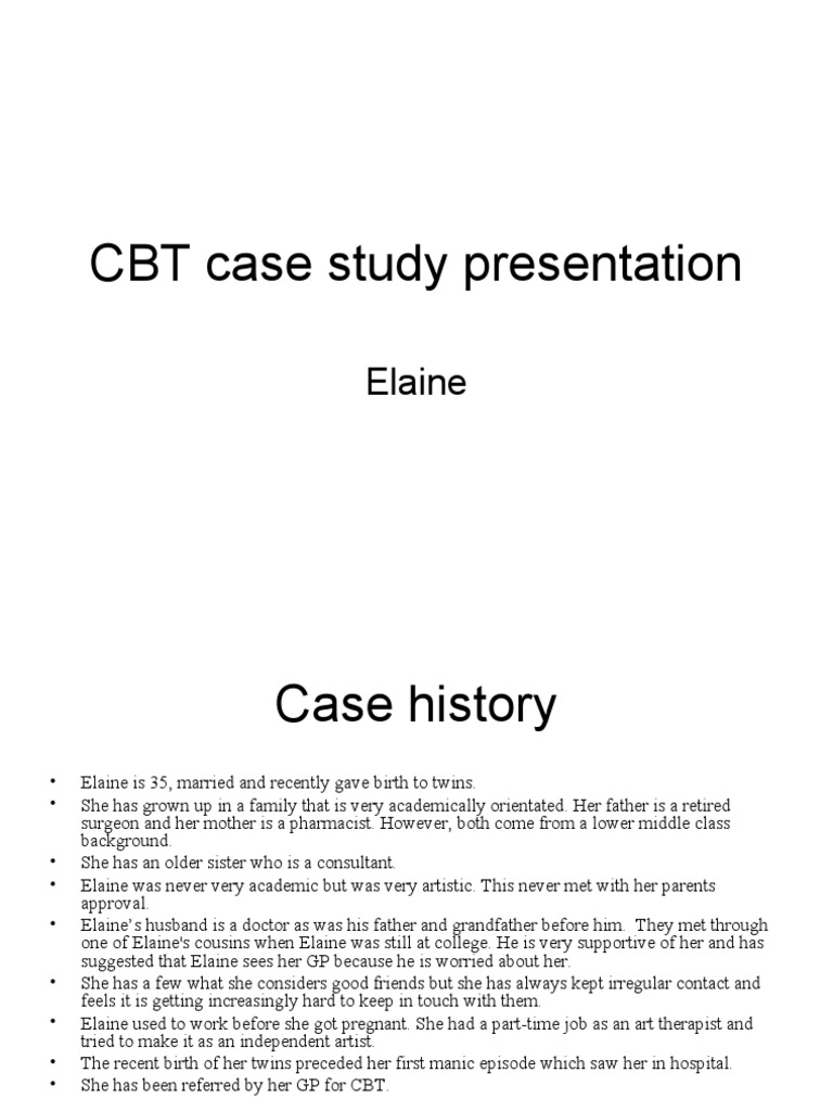 CBT Case Study Presentation | PDF | Mania | Mental Health