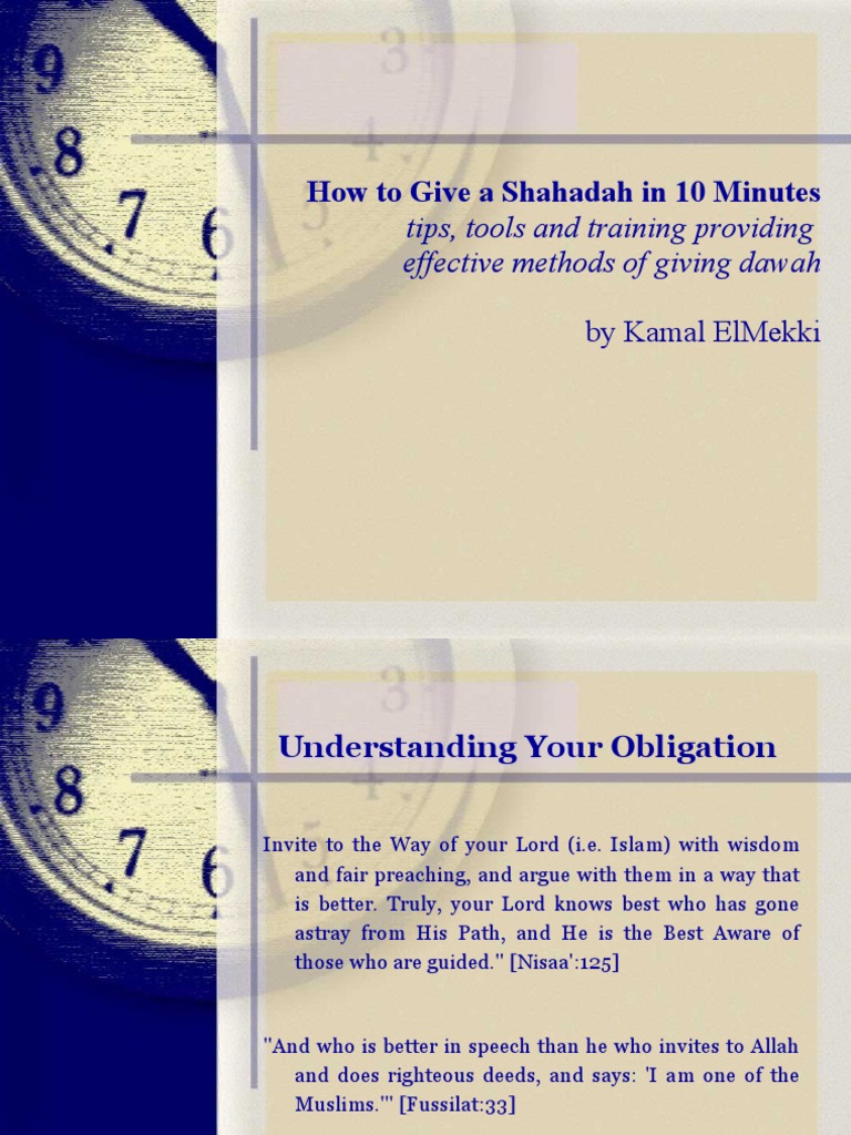 How To Give A Shahadah in 10 Minutes: Tips, Tools and Training ...