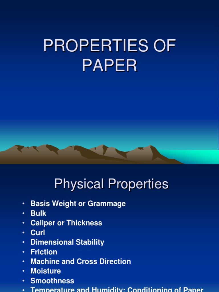 Paper Properties | PDF | Paper | Friction