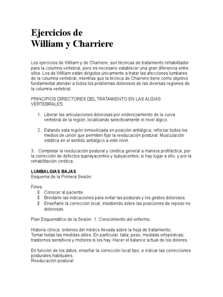 Ejercicios de Williams y Charriere | PDF | Pie | Términos anatómicos de ...