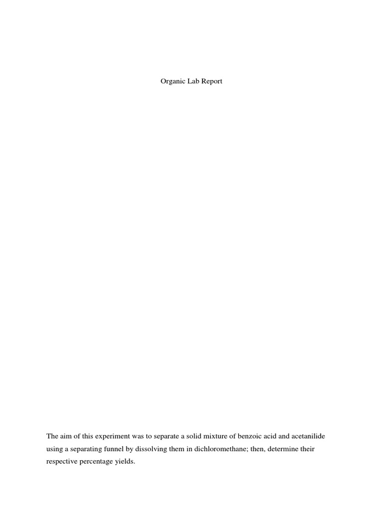 Organic Lab Report | PDF