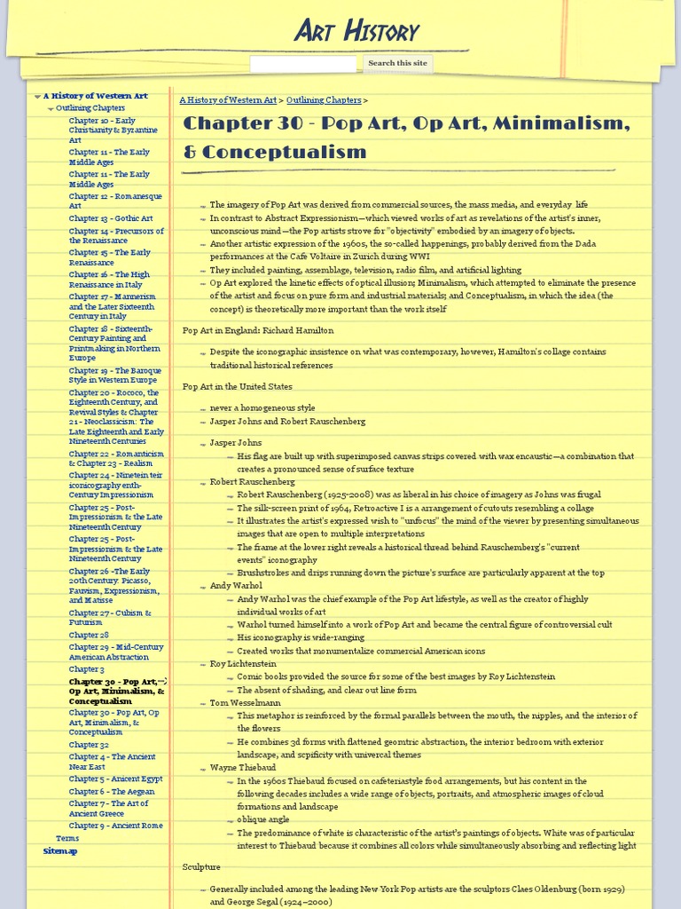Chapter 30 - Pop Art, Op Art, Minimalism, & Conceptualism - Art History ...