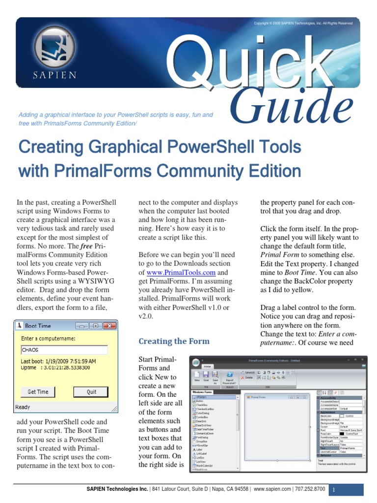Using PrimalForms Community Edition | PDF | Shell (Computing ...