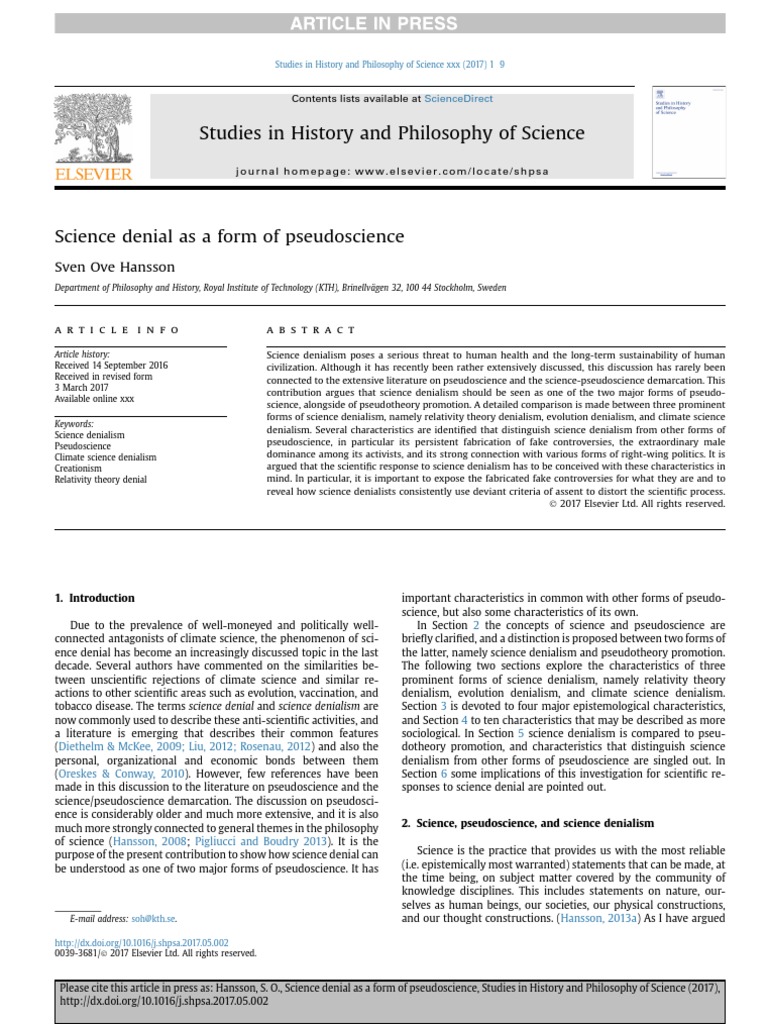 Science Denial As A Form of Pseudoscience | PDF | Pseudoscience ...