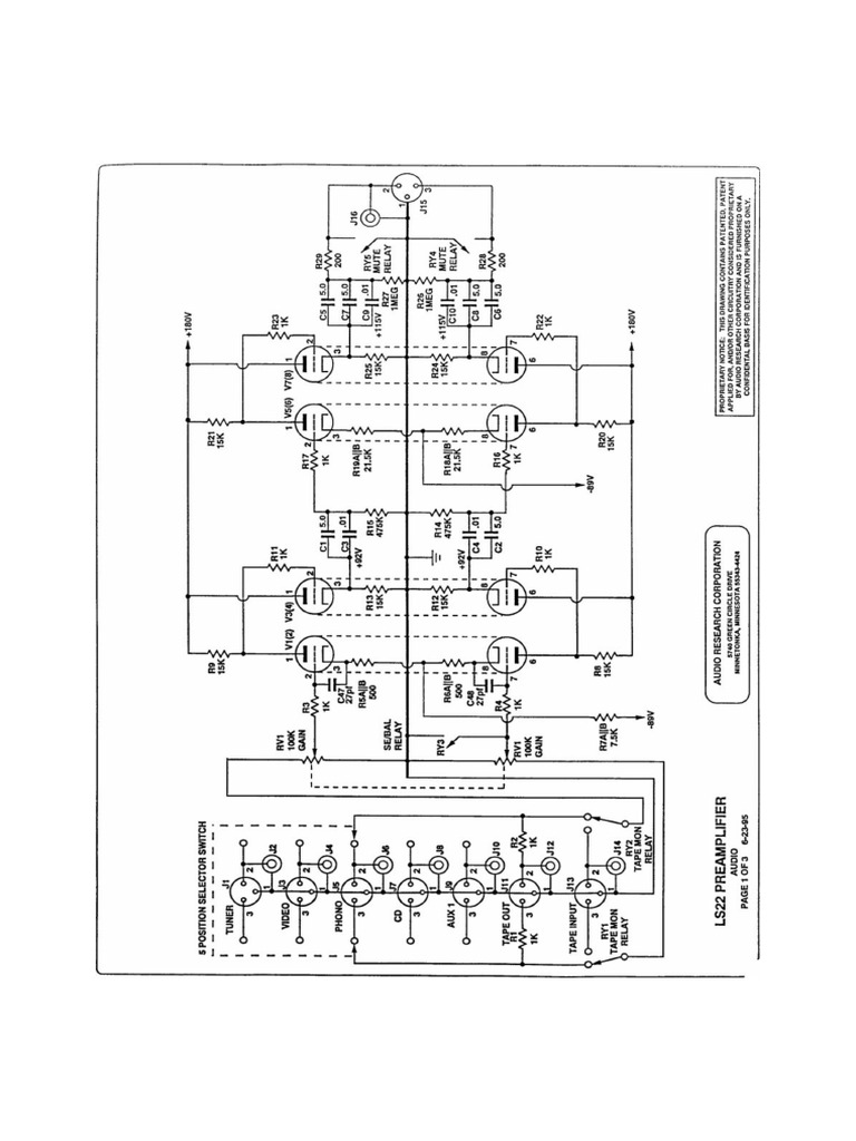 Audio Research LS 22 Schematic | PDF