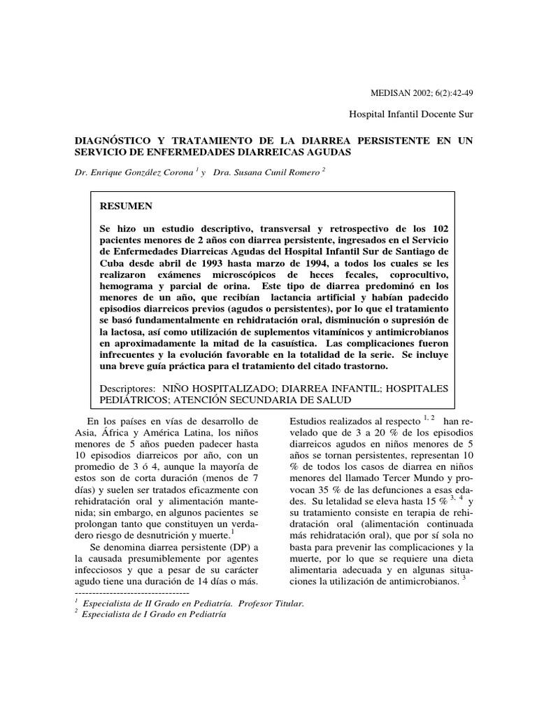 Diarrrea Aguda Persisitente | PDF | Diarrea | Enfermedades y trastornos