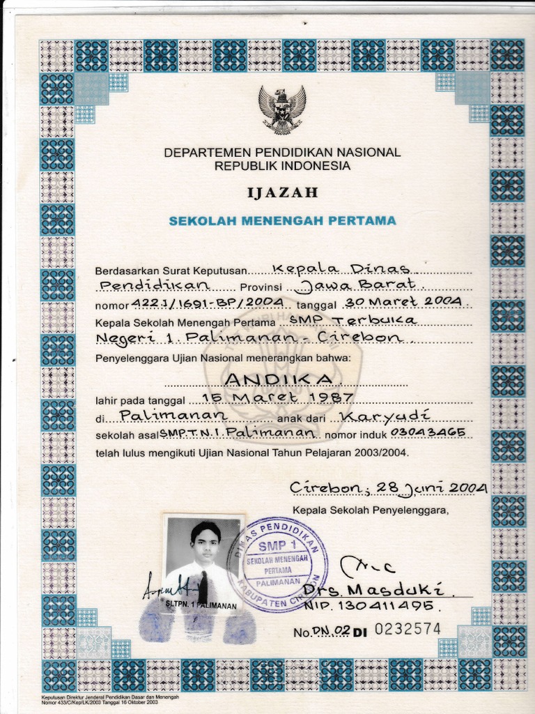 Ijazah SMP | PDF