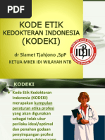 Kode Etik Kedokteran Indonesia - MKEK IDI | PDF