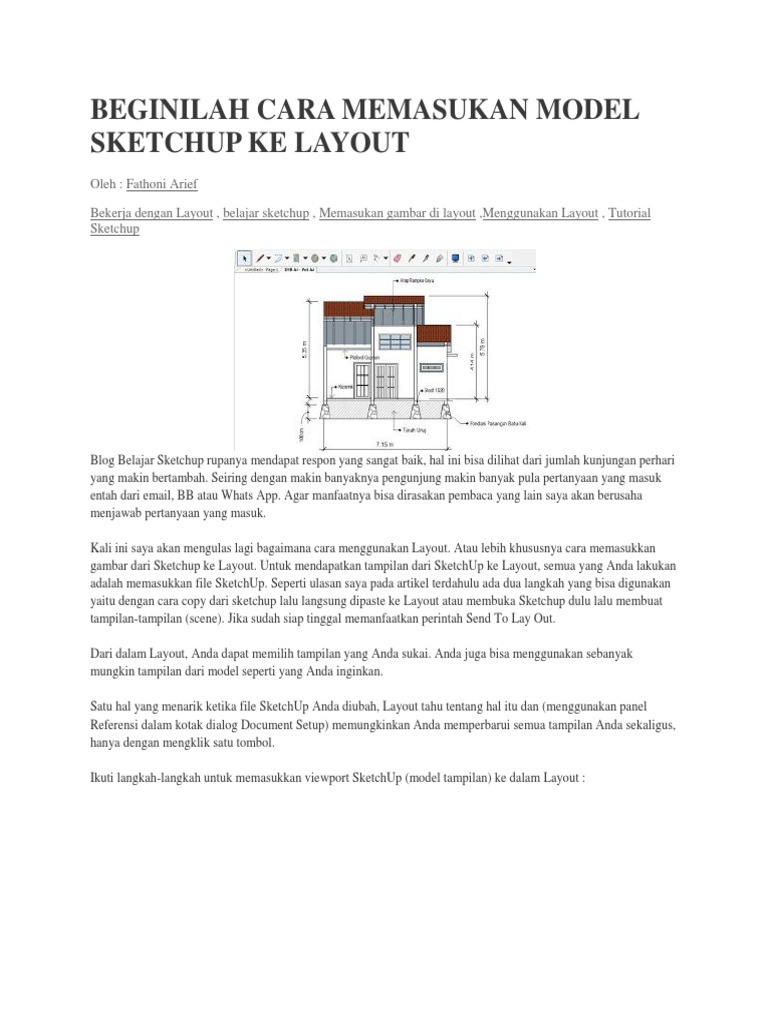 Layout Dengan Sketchup Yang Mudah | PDF | Karier & Perkembangan | Komputer