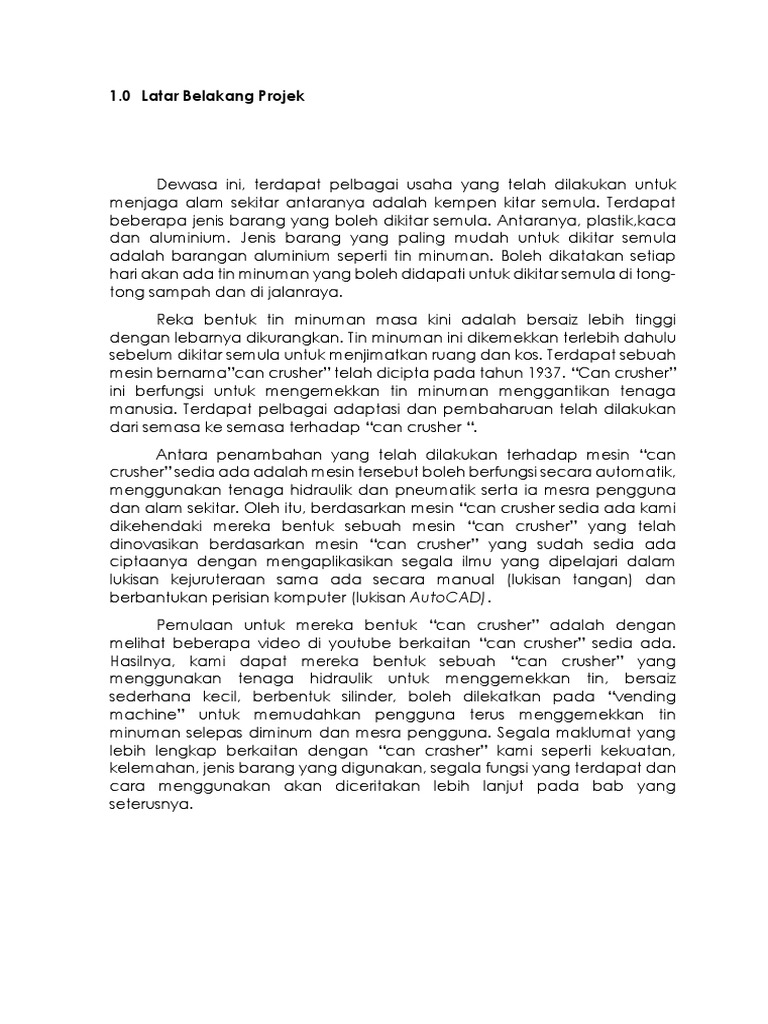 Latar Belakang Projek | PDF