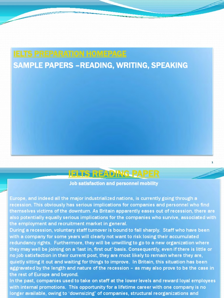 Ielts Sample Papers PDF | Download Free PDF | Literacy | Layoff