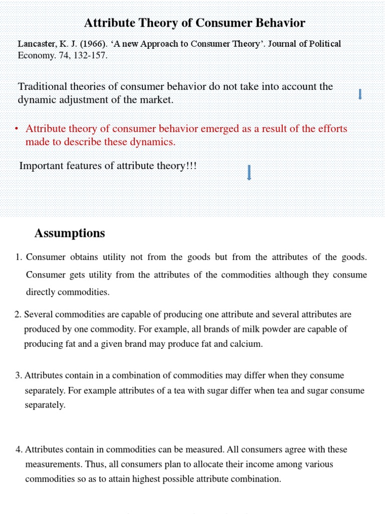 Attribute Theory of Consumer Behavior | PDF | Utility | Goods