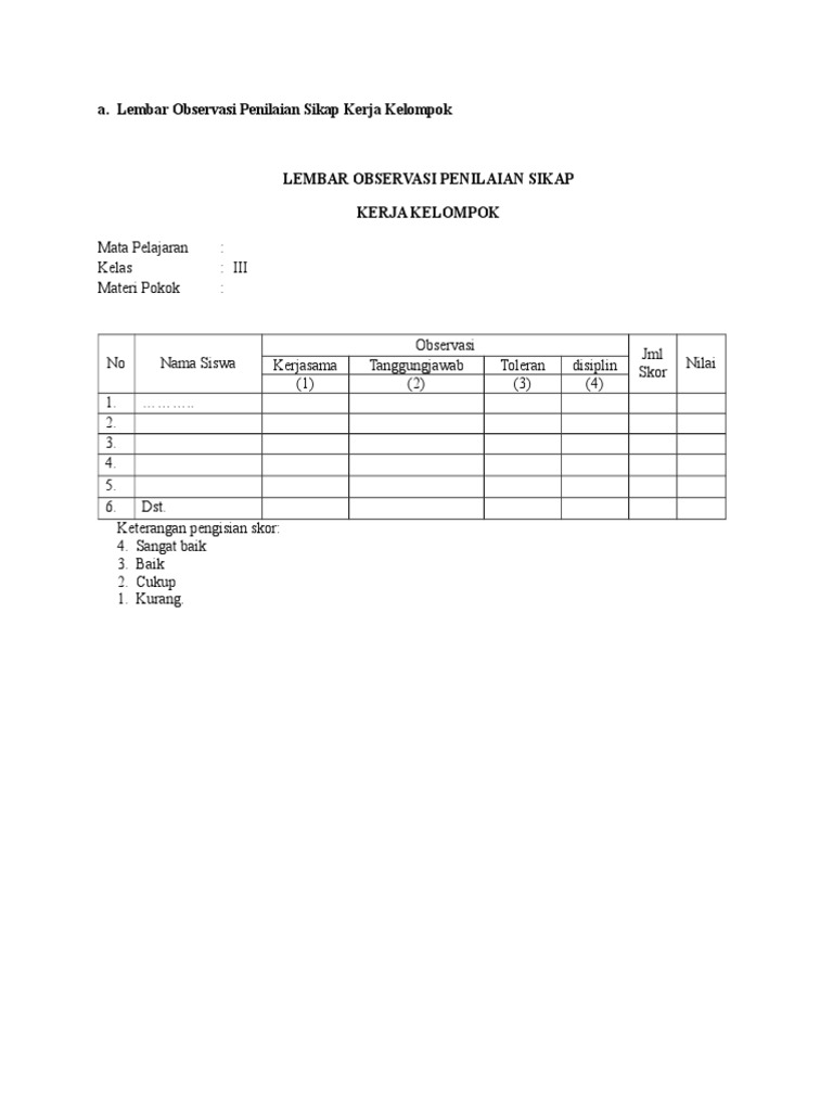 Format Penilaian | PDF | Karier & Perkembangan