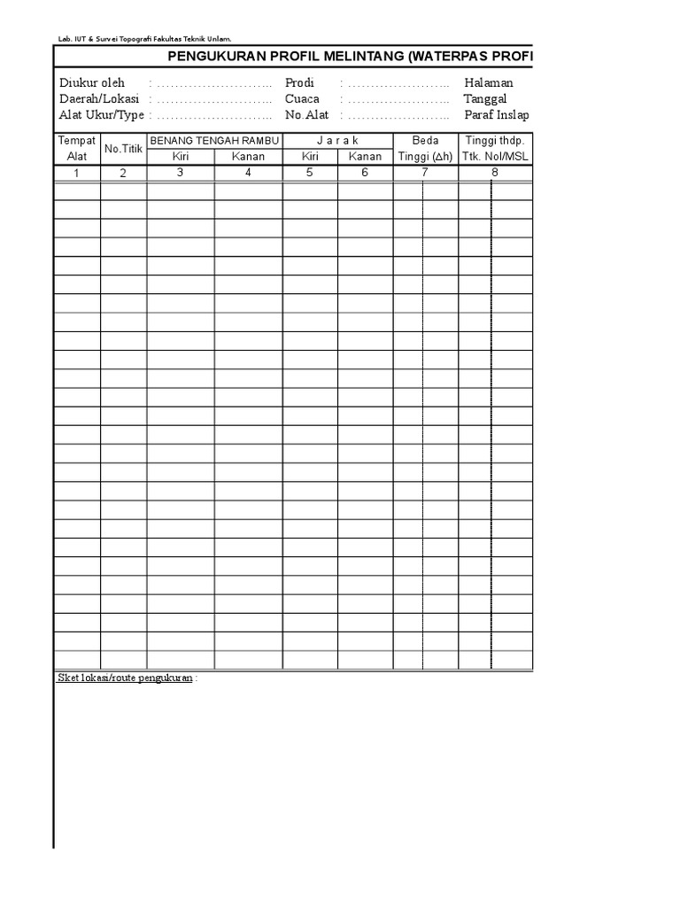 Form Ukuran & Hit. Waterpass (R) (PRINT) | PDF
