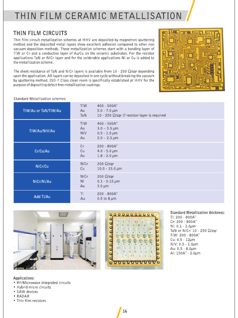 HHV - Thin Film Circuits | PDF