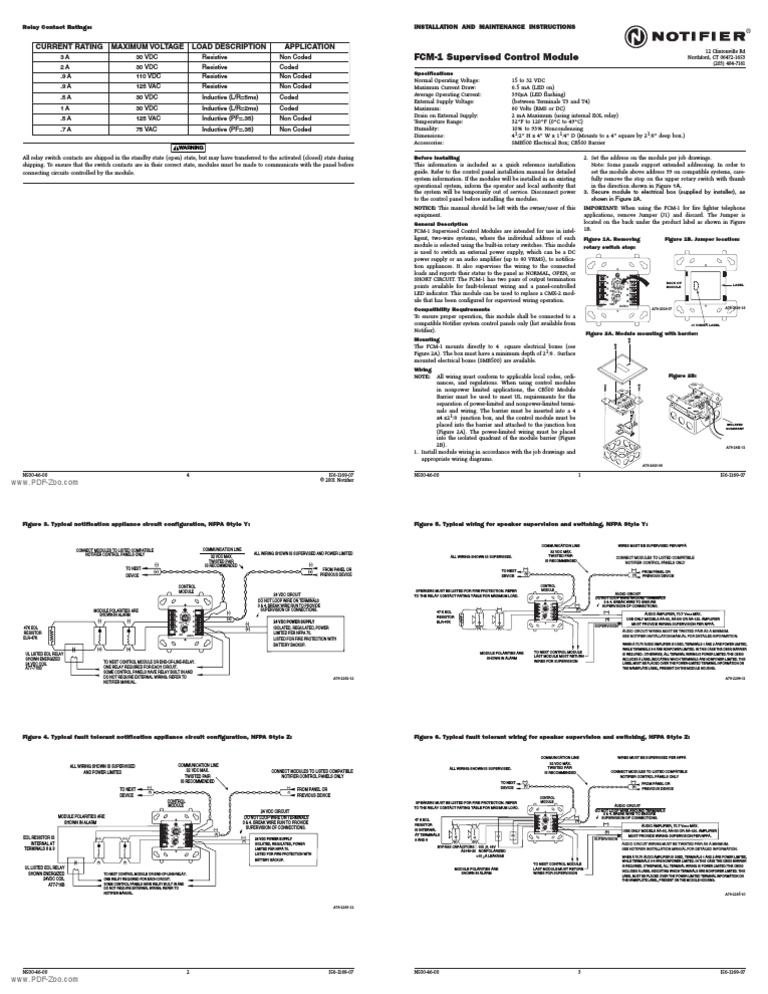 Notifier FCM 1 Supervised Control Module | PDF | Switch | Relay