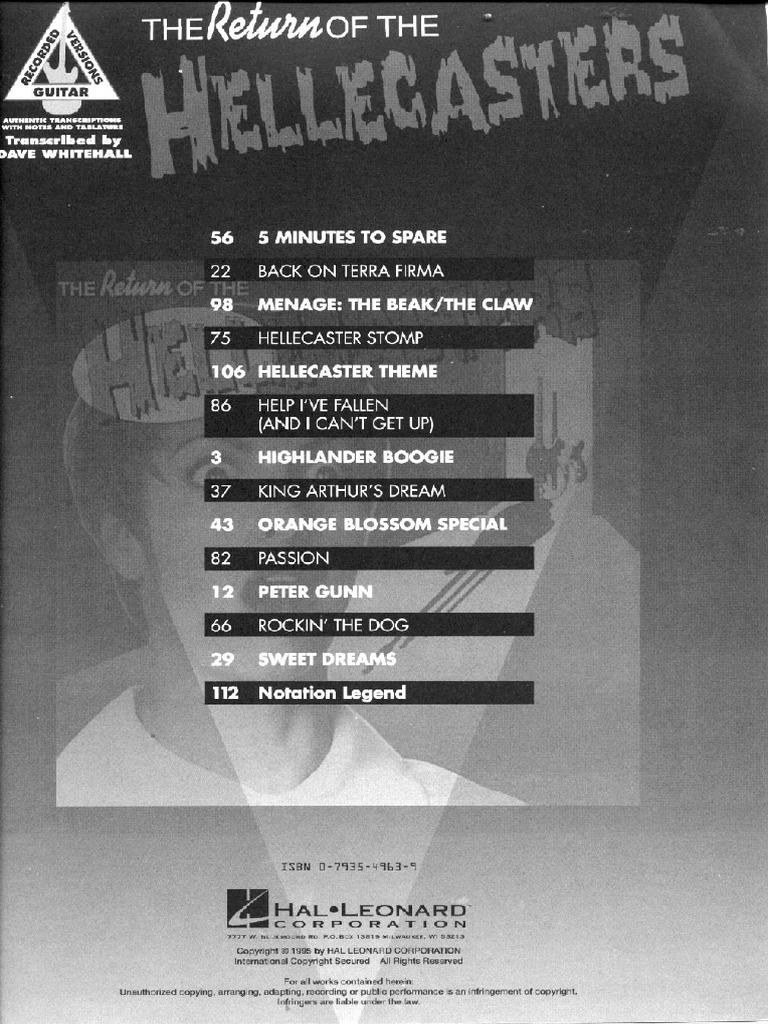 The Hellecasters Return of The Hellecasters Songbook PDF | PDF