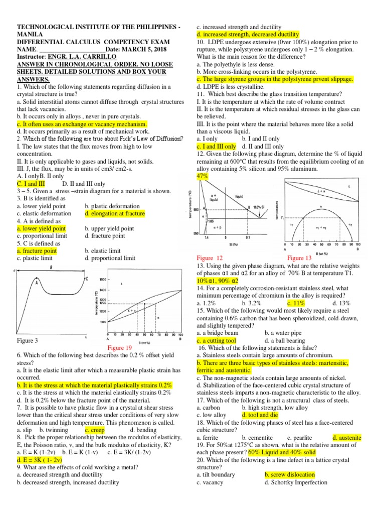 Material Science Exam | PDF | Deformation (Engineering) | Steel