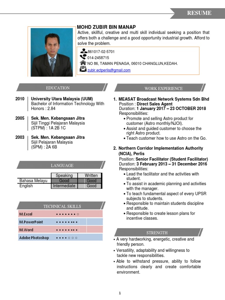 Resume Zubir 2018 | PDF | Behavior Modification | Learning