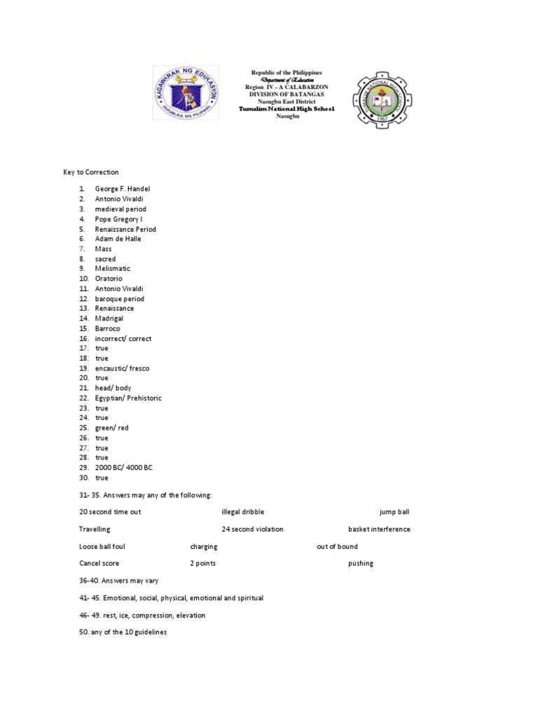 Key To Correction | PDF