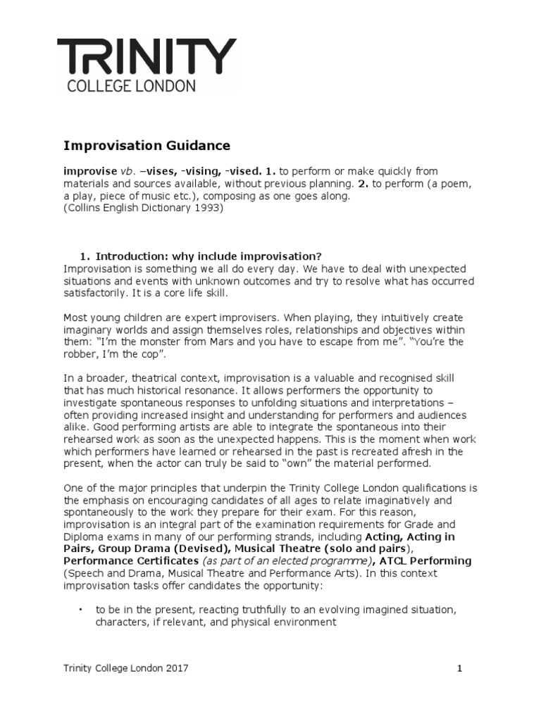 IMPROV TITLE | PDF | Improvisation | Acting
