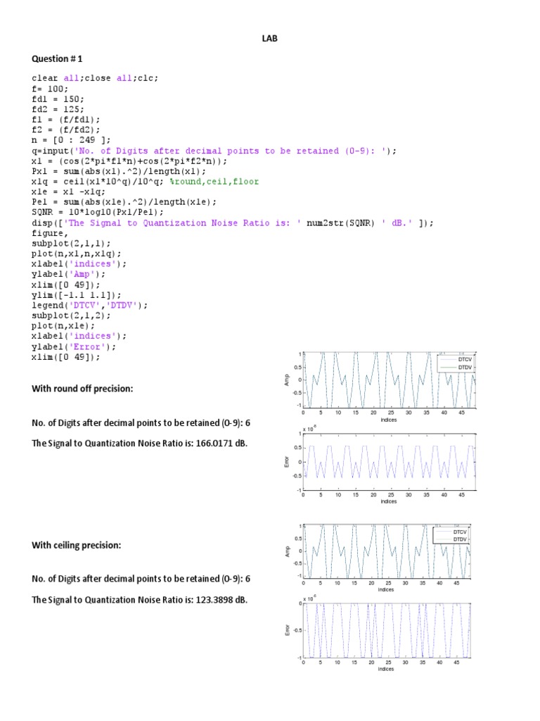 LAB Question # 1: All All | PDF | Decibel | Audio Engineering