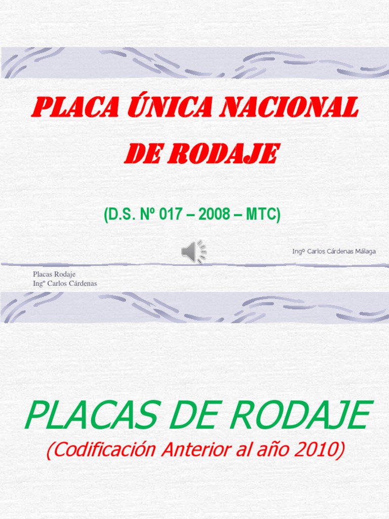 Placas de Rodaje (Perú) | PDF | Color | Transporte
