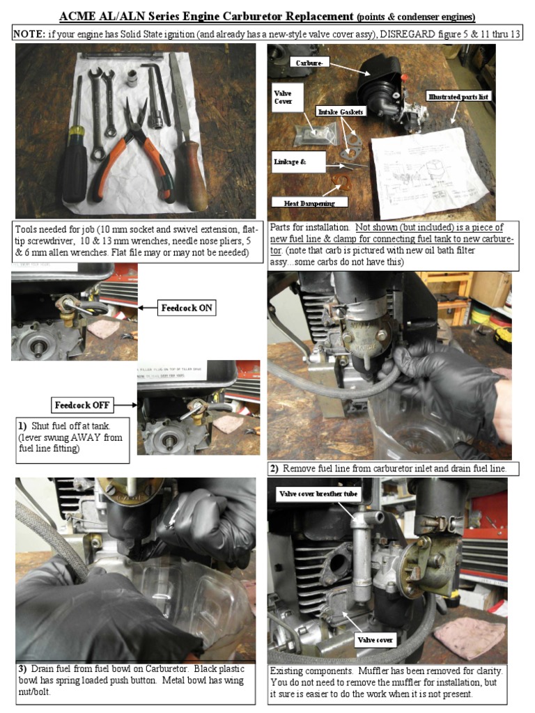 ACME AL-ALN Engine Carburetor Replacement PDF | PDF | Carburetor | Throttle