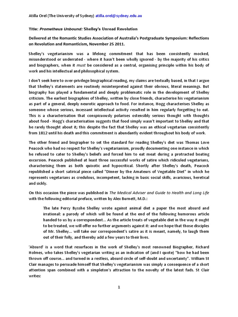 Prometheus Unbound | PDF | Prometheus | Percy Bysshe Shelley