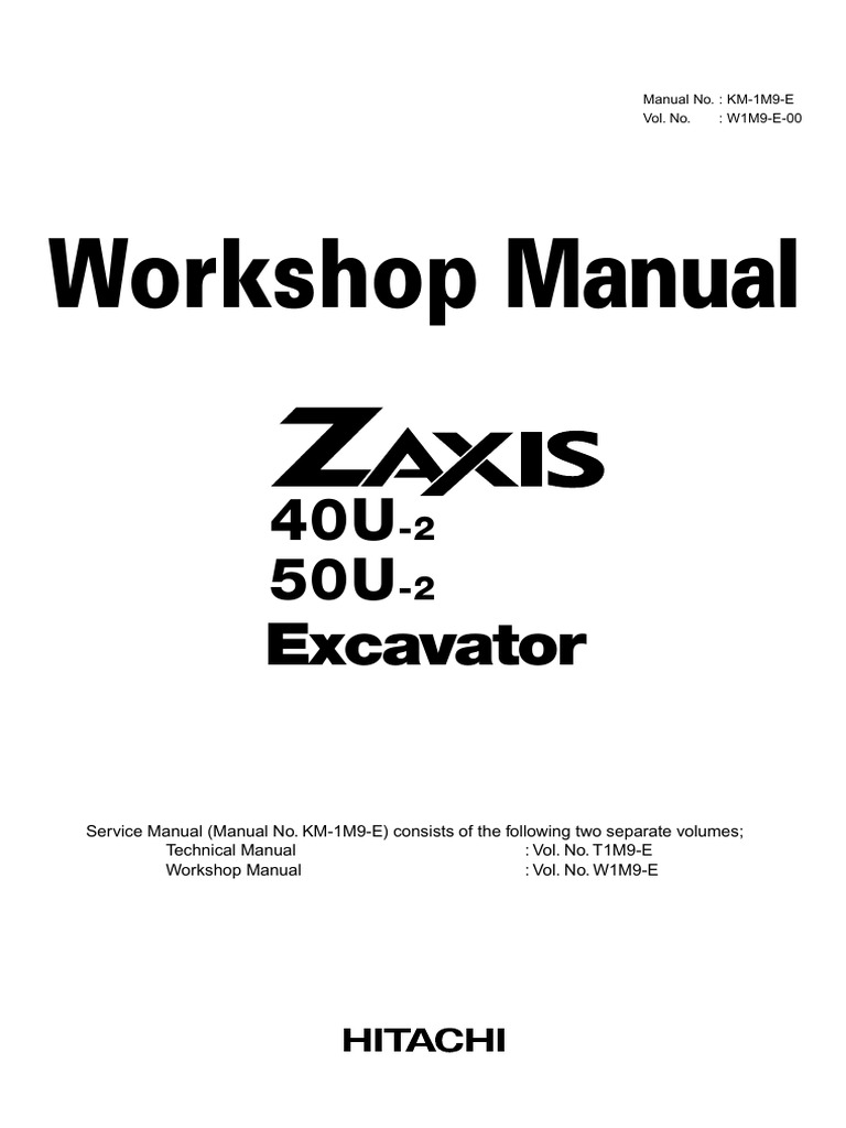 HITACHI ZAXIS 40U-2 EXCAVATOR Service Repair Manual PDF | PDF ...