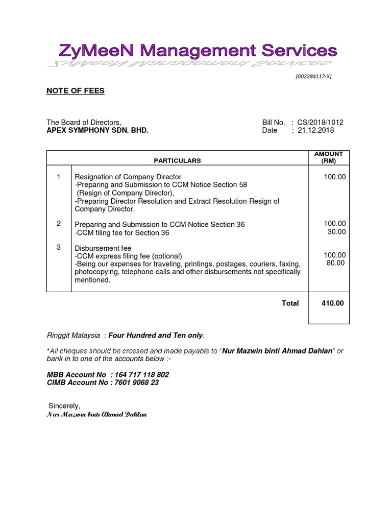 ZyMeeN Invoice - Apex | PDF