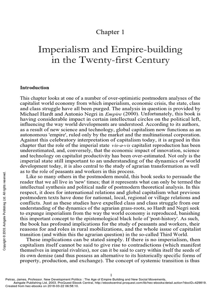 Imperialism and Empire-Building in The Twenty-First Century | PDF ...