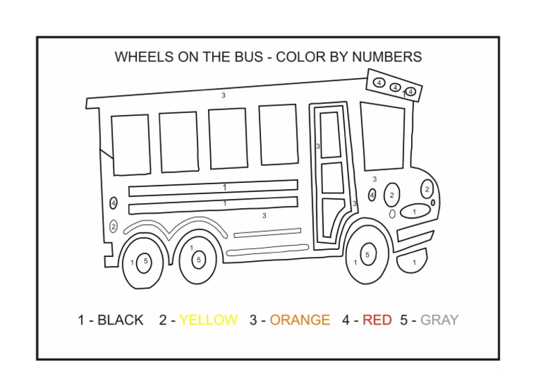Bus Color by Number 1-5 | PDF