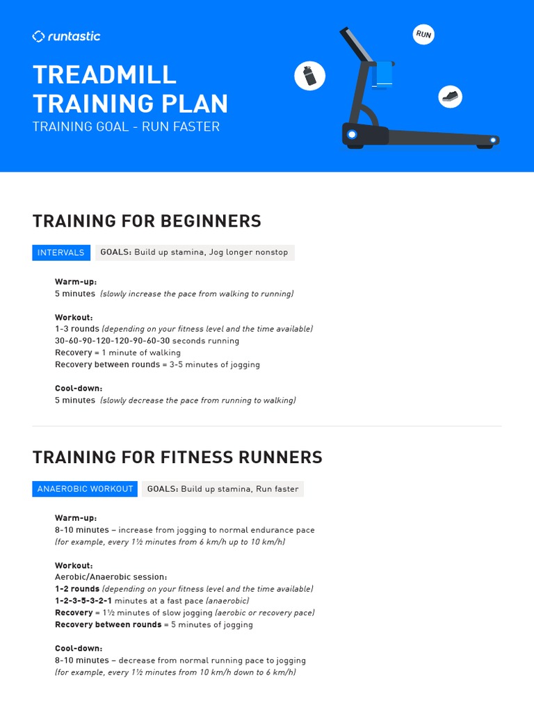 Treadmill Training Plans | Download Free PDF | Physical Fitness ...