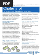 Cholesterol Handout - ENGL | PDF | Cholesterol | High Density Lipoprotein