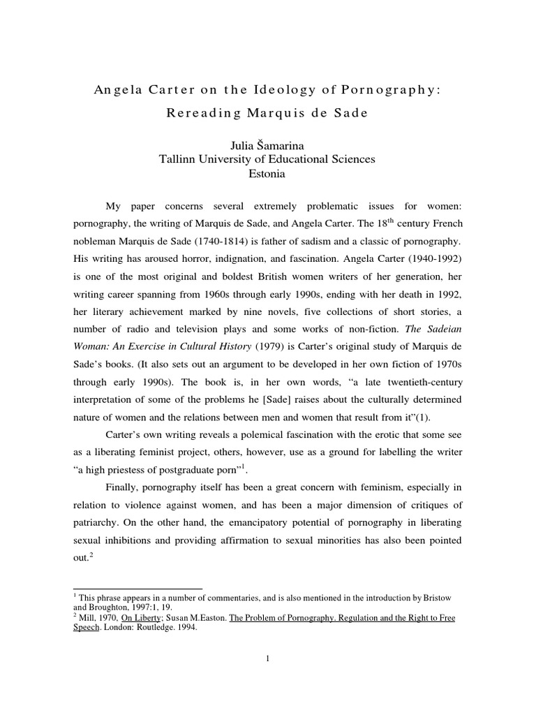 Angela Carter - Rereading de Sade PDF | PDF | Marquis De Sade | Feminism
