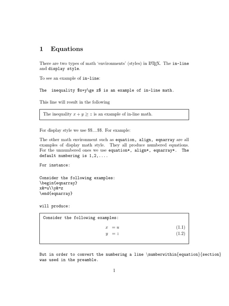Math Equations and Theorems in LaTeX | PDF | Abstract Algebra ...