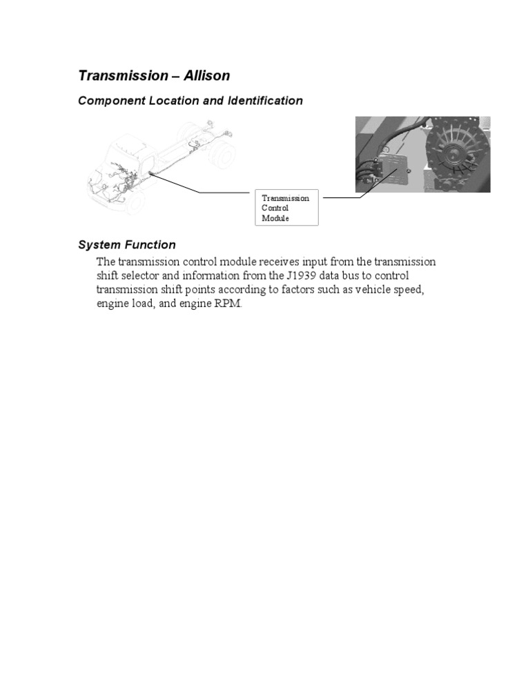 Allison Transmission ECU | PDF | Transmission (Mechanics) | Systems ...