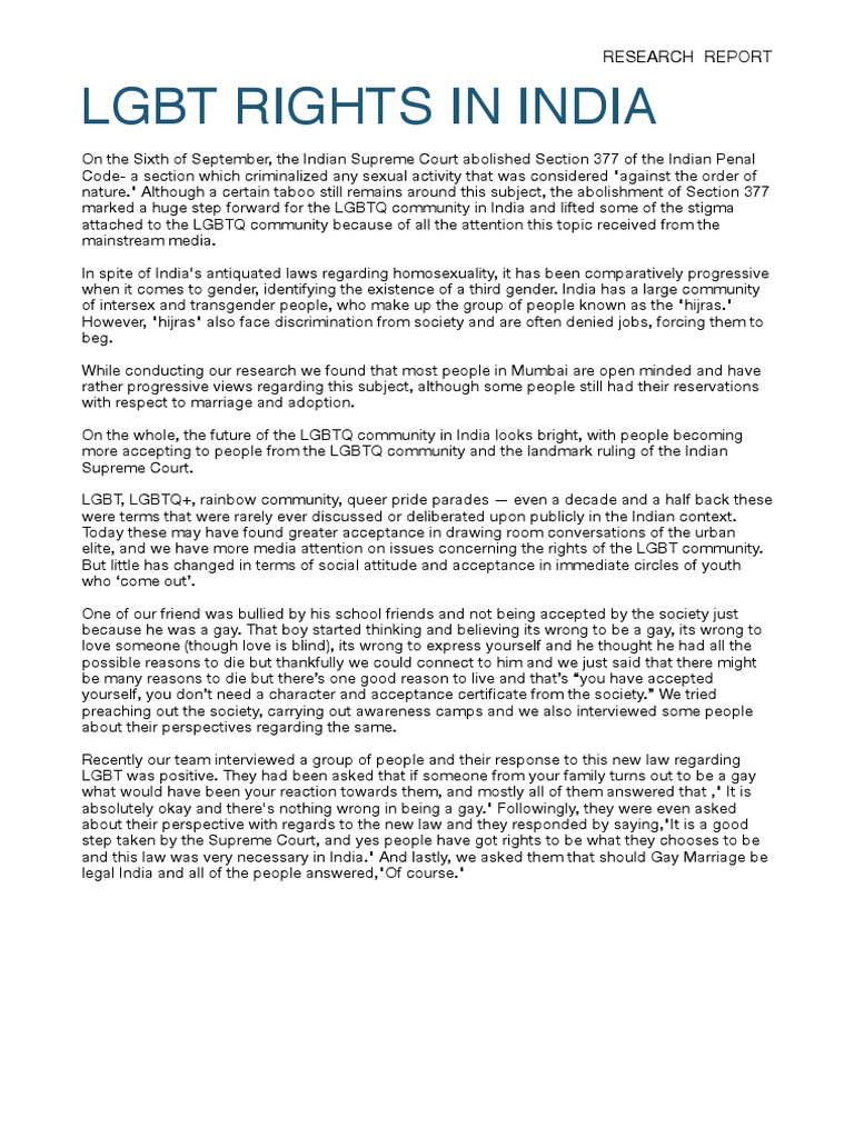LGBT Research Report | PDF | Lgbt Community | Lgbt