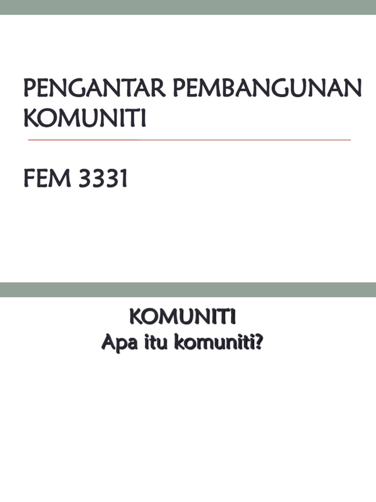 Introduction To Community Pdf