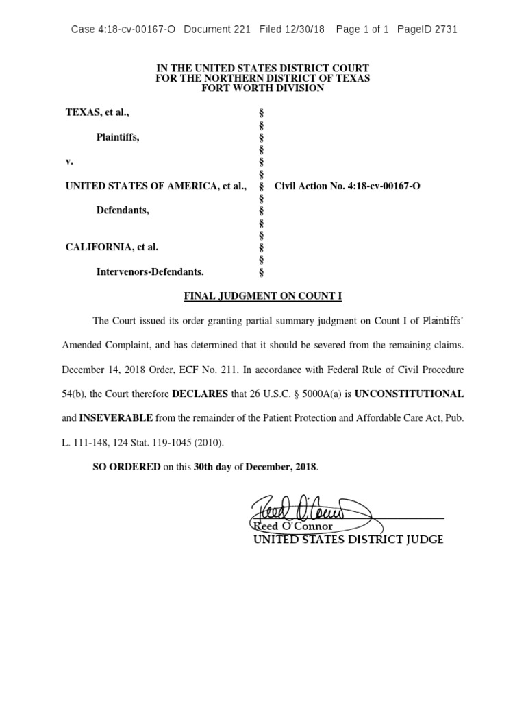 2018 12 30 FInal Judgment | PDF