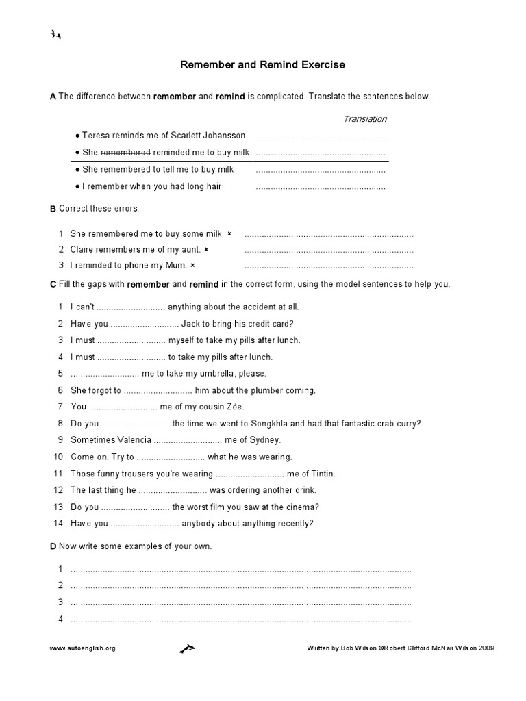 Remember & Remind Ex | PDF