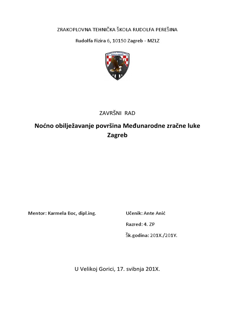 Zavrsni Rad Naslovnica Primjer | PDF
