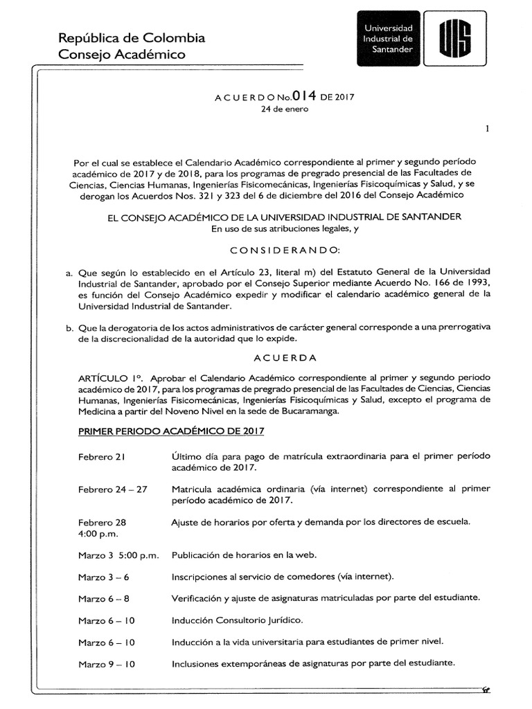 Uis Calendario 2017 2018 PDF | PDF