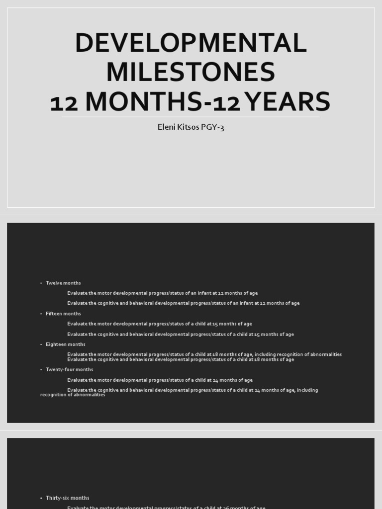 Child Development Milestones 1-12 Years | PDF | Self Help | Emotions