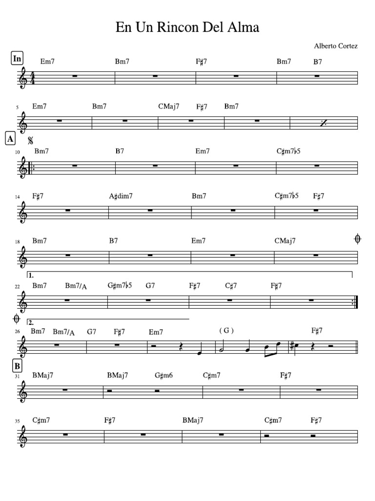 En Un Rincon Del Alma (Alberto Cortés) - Versión de Jorge Muñiz | PDF