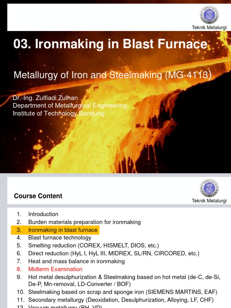 03 - 2. Metallurgy of Iron and Steelmaking - Ironmaking in Blast ...